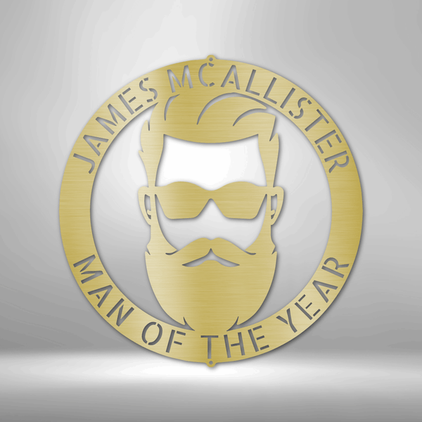 Personalized Manly Monogram Metal Wall Sign| Hip Bearded Man Metal Sig ...